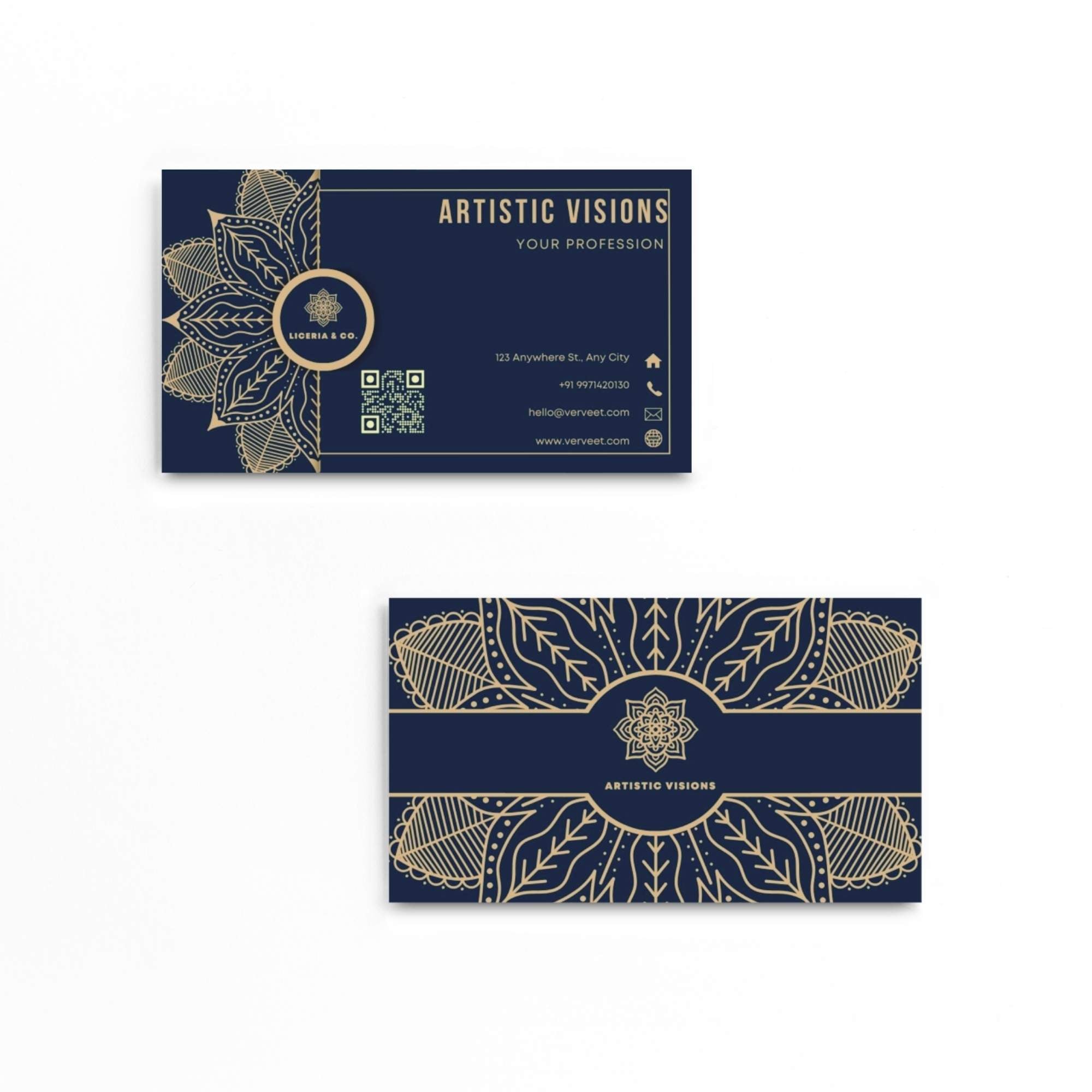 Velvet Paper Visiting Card for Artists | Square Corner Classic ...