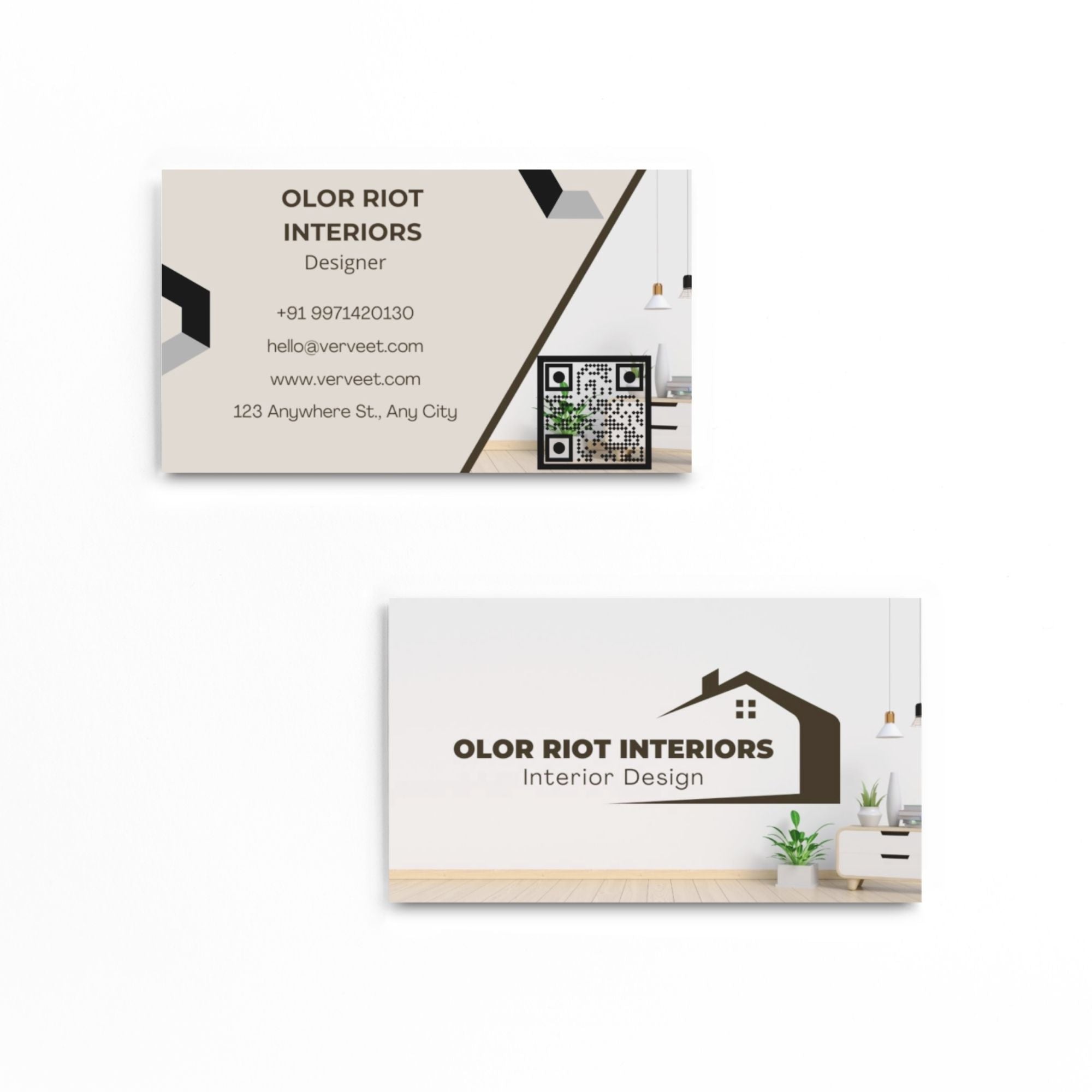 Velvet Paper Visiting Card for Interior Designers | Square Corner ...