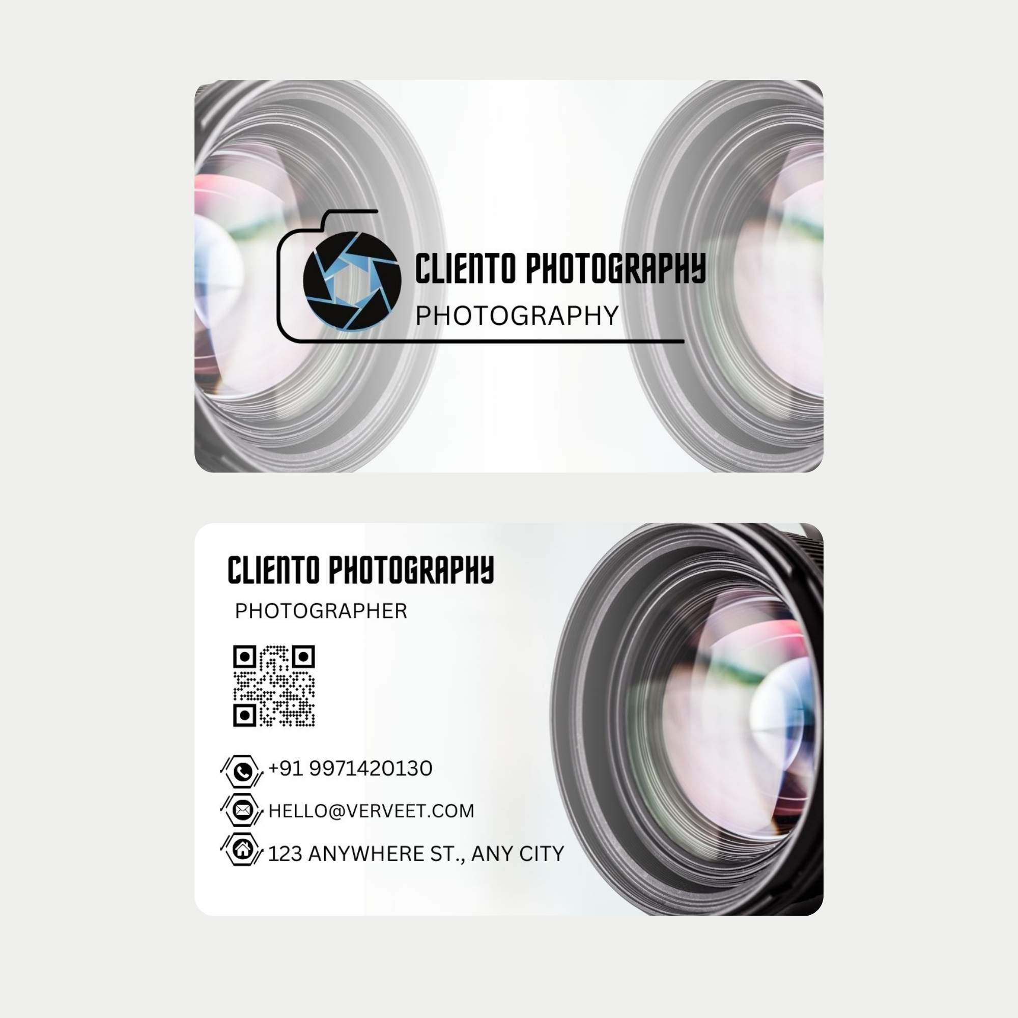 Velvet Paper Visiting Card for Photographers | Rounded Corner – Verveet ...