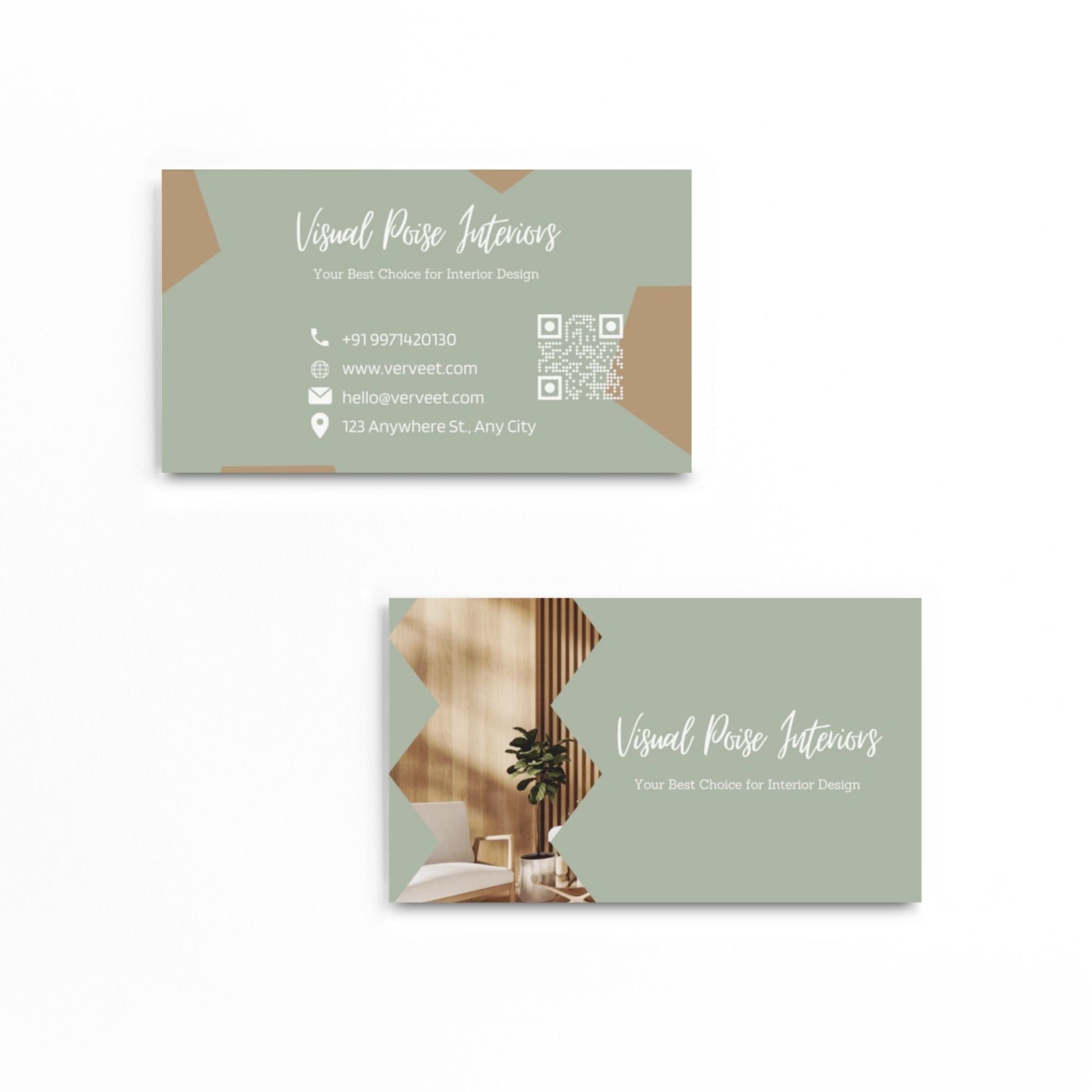 Premium Velvet Paper Visiting Card for Interior Designers | Square ...
